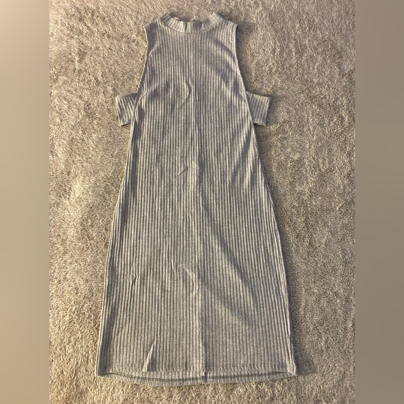 Dresses | Grey Ribbed Dress | Poshmark